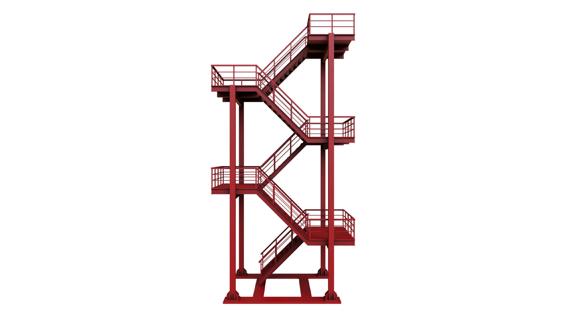 3D model Red Industrial Stair VR / AR / low-poly | CGTrader