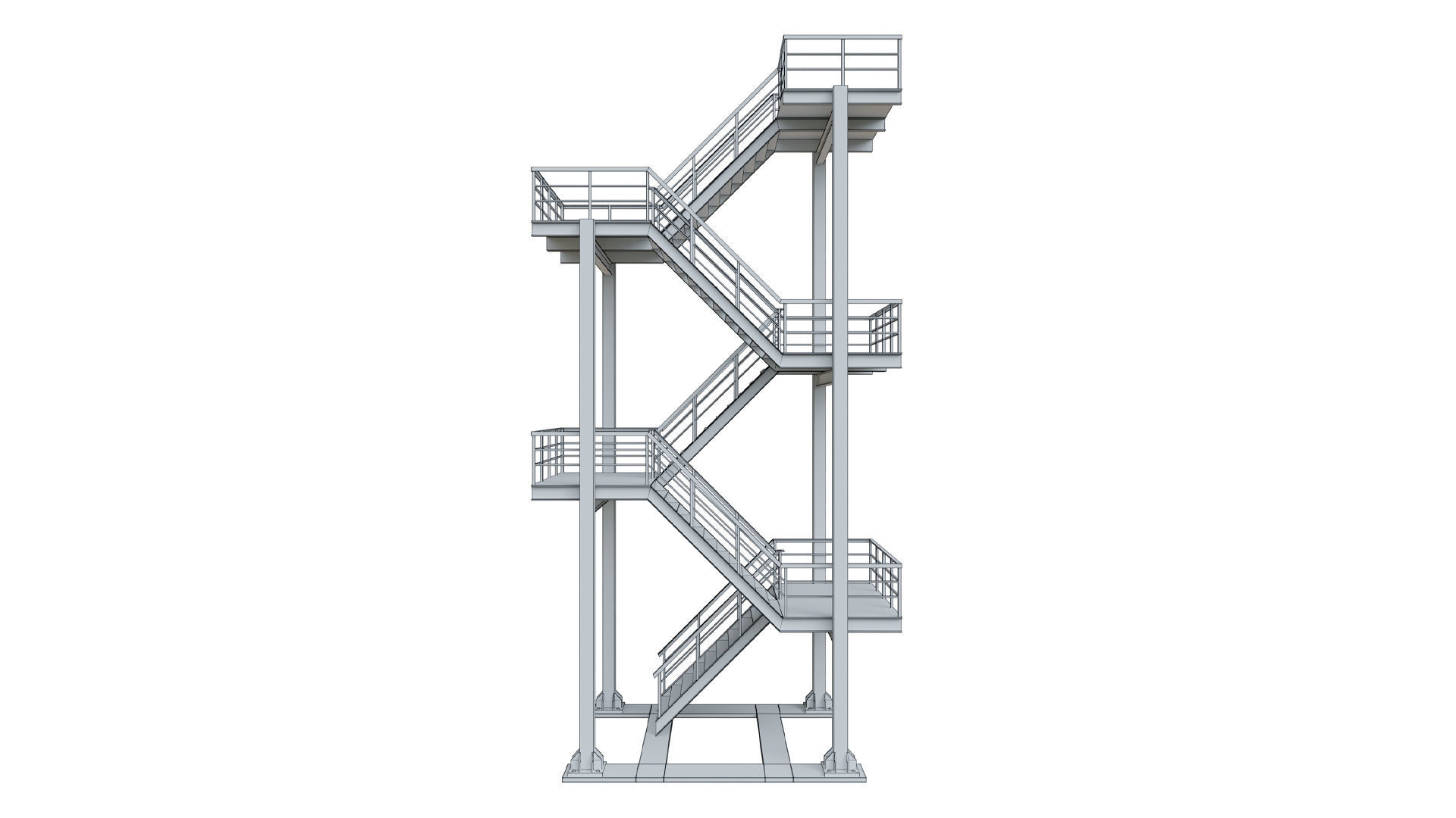 3D model Red Industrial Stair VR / AR / low-poly | CGTrader