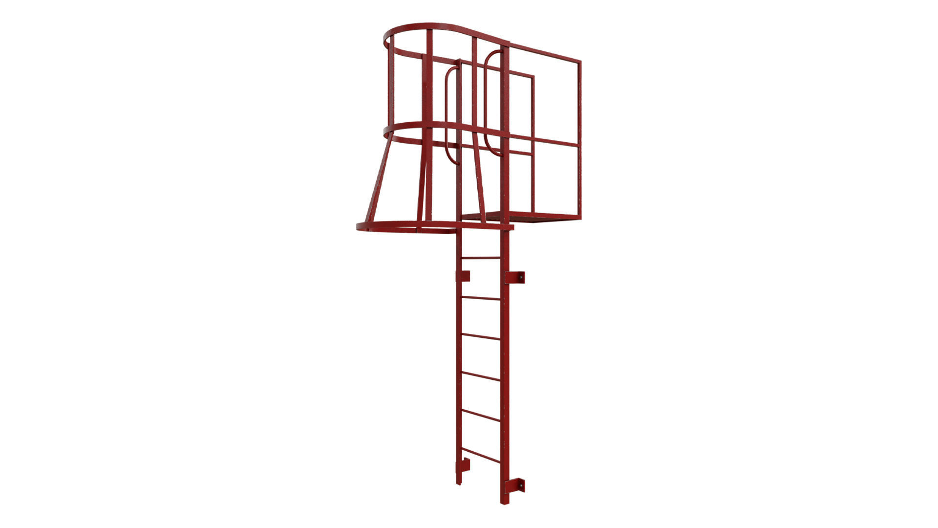 3D model Fire escape stair Red VR / AR / low-poly | CGTrader