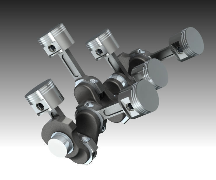 Engine Model four pistons 3D model 3D printable | CGTrader