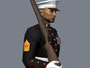 3D model USMC soldier dress uniform with M14 rifle VR / AR / low-poly ...