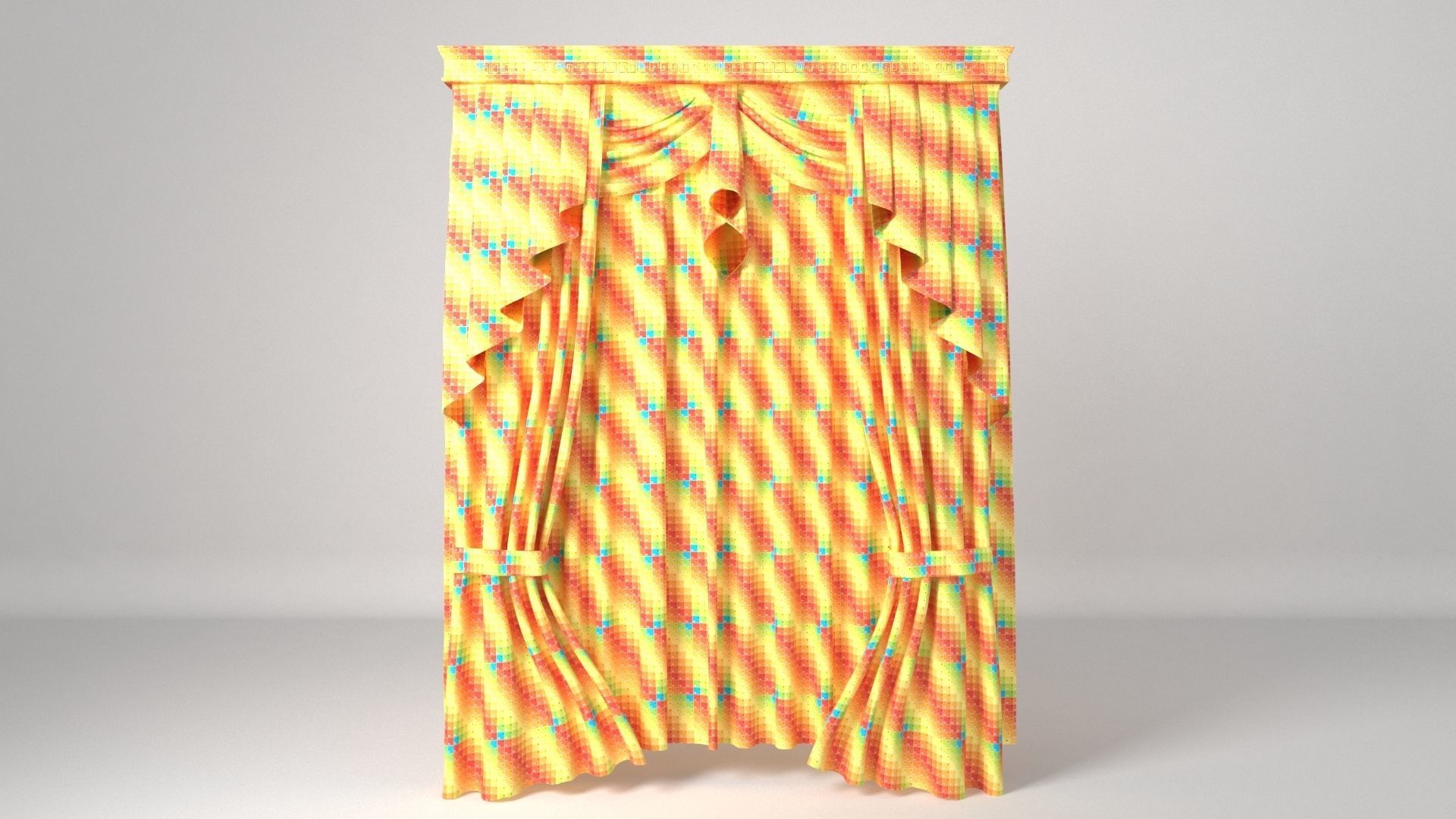 Animated curtains for architectural visualization 602 3D model animated ...