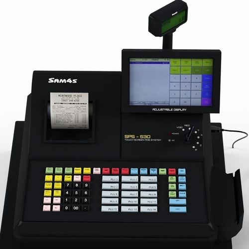 SAM4s Samsung SPS-530 Cash Register with Barcode Reader 3D Model MAX ...