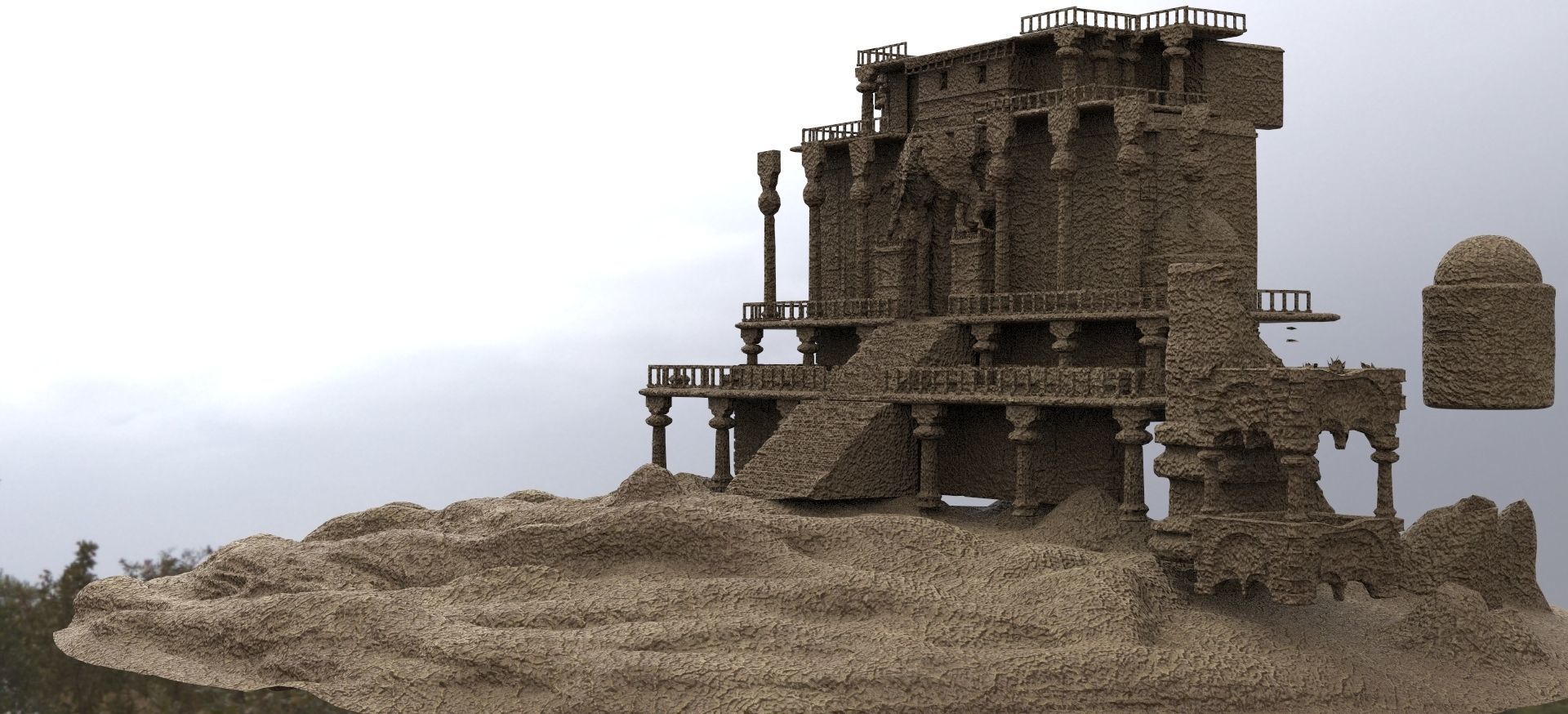 Desert temple Dungeon 3D model | CGTrader