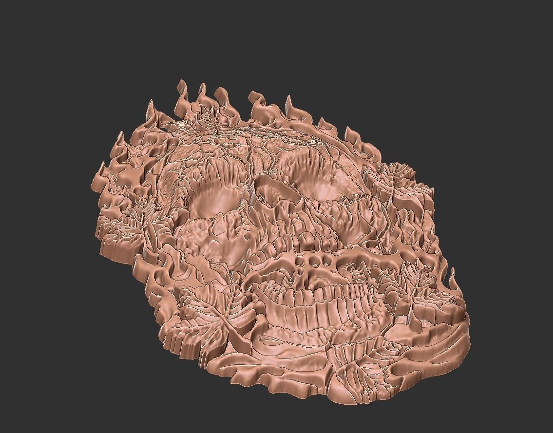skull with flames 3D model 3D printable | CGTrader