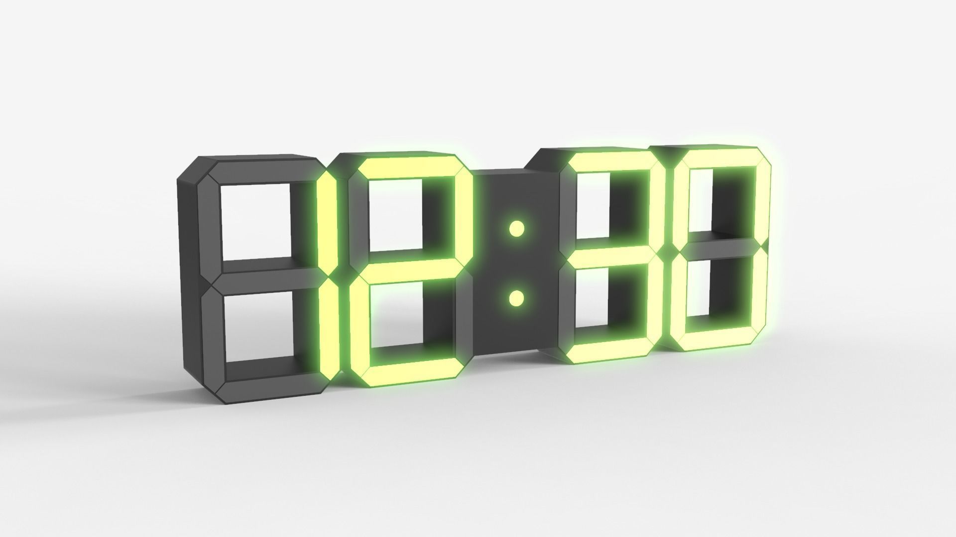 Minimalist Digital Clock 3D model | CGTrader