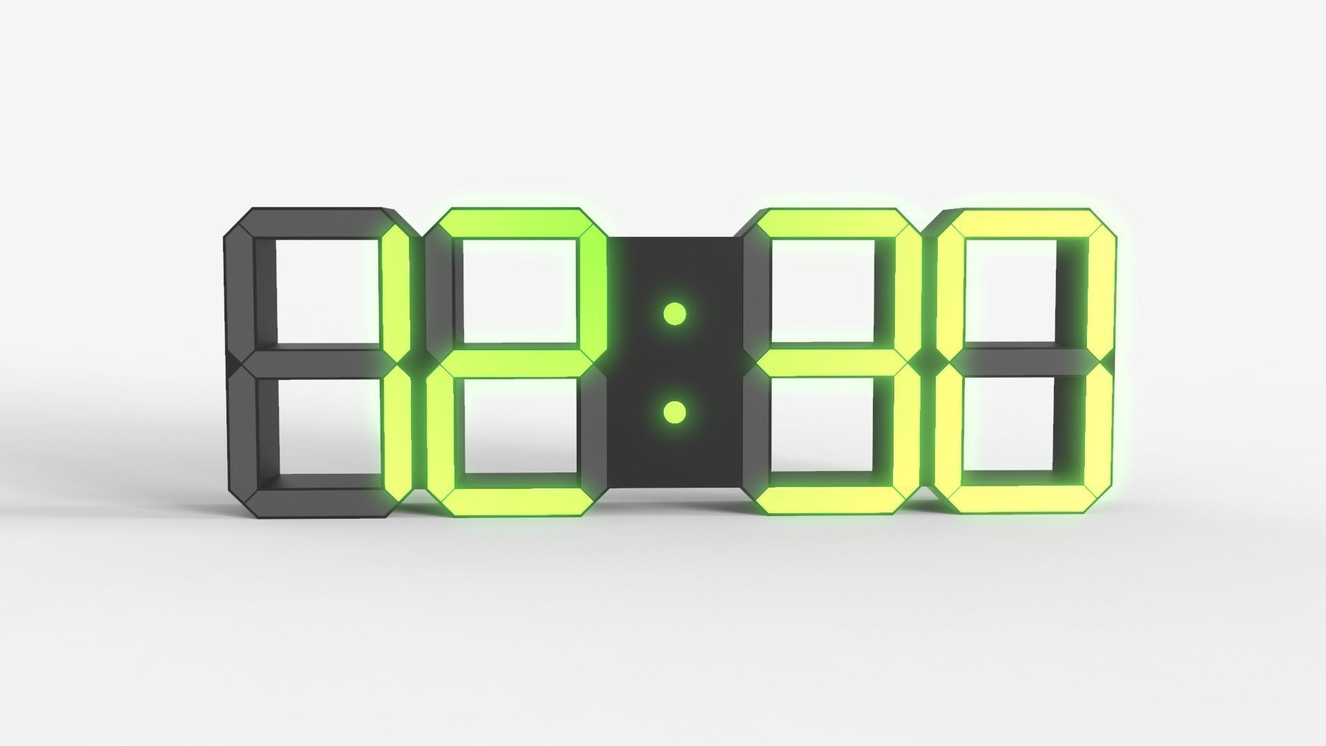 Minimalist Digital Clock 3D model | CGTrader