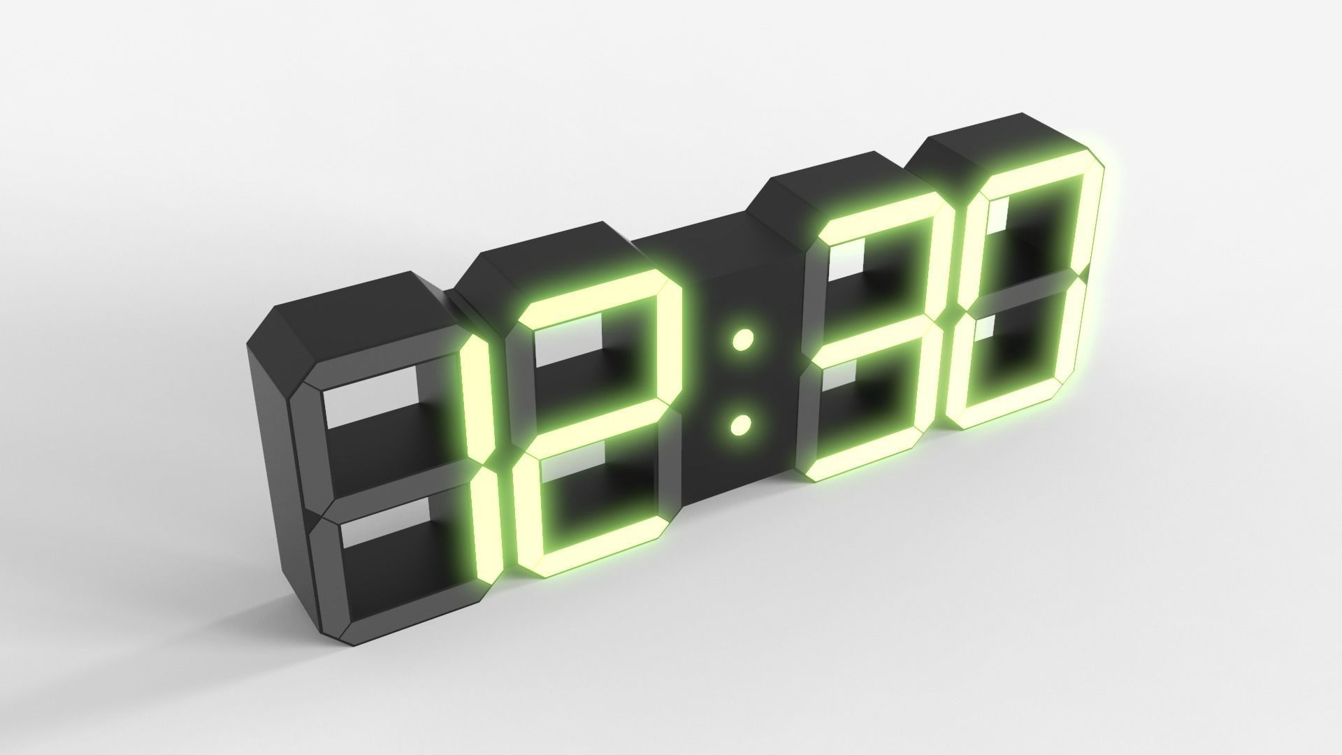 Minimalist Digital Clock 3D model | CGTrader