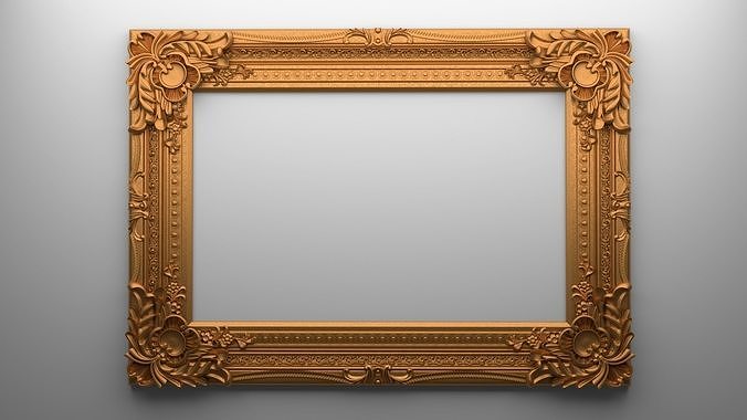 3D model frame in classic style for cnc manufacturing VR / AR / low ...