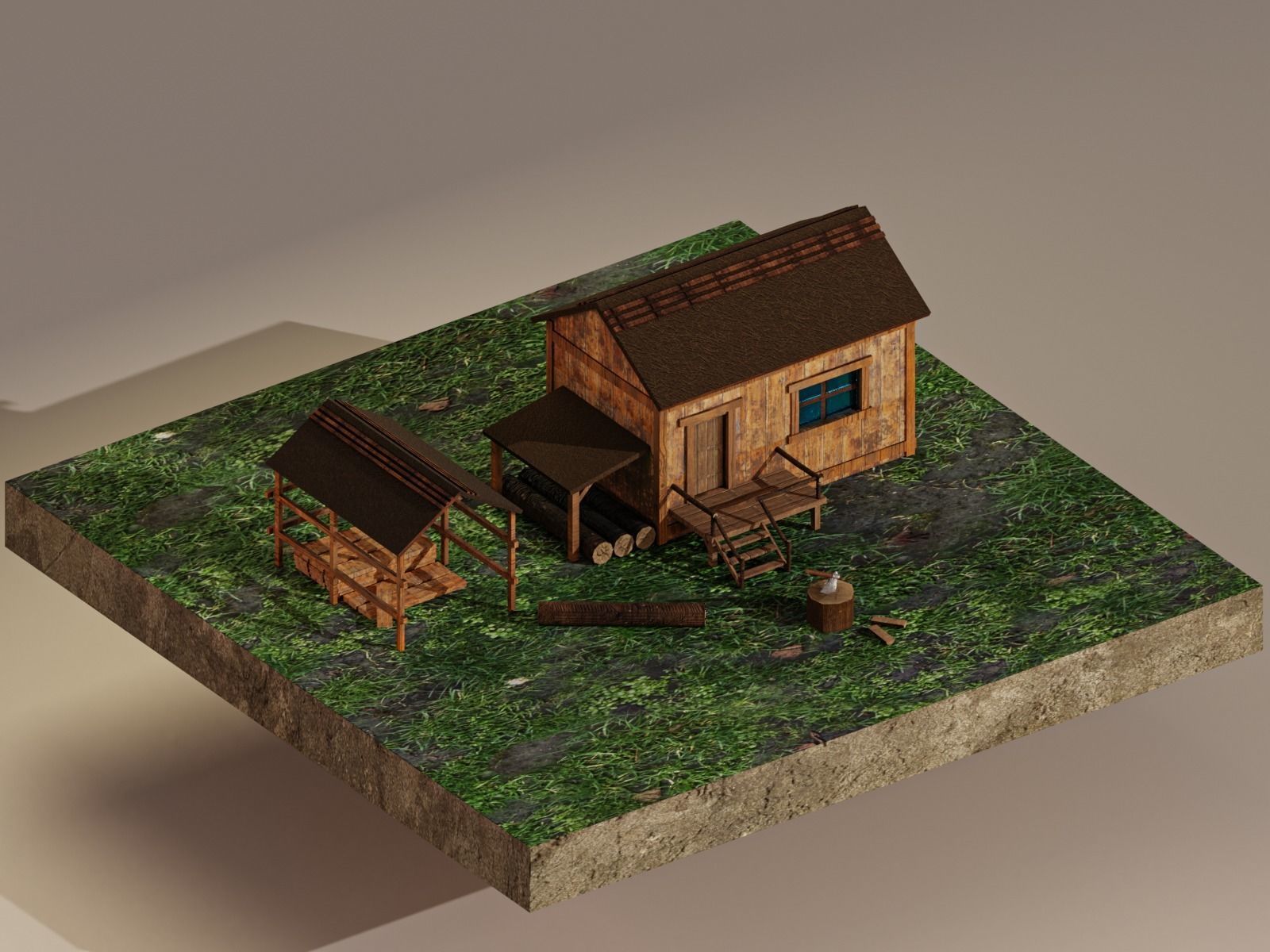 3D model Sawmill Level 1 VR / AR / low-poly | CGTrader