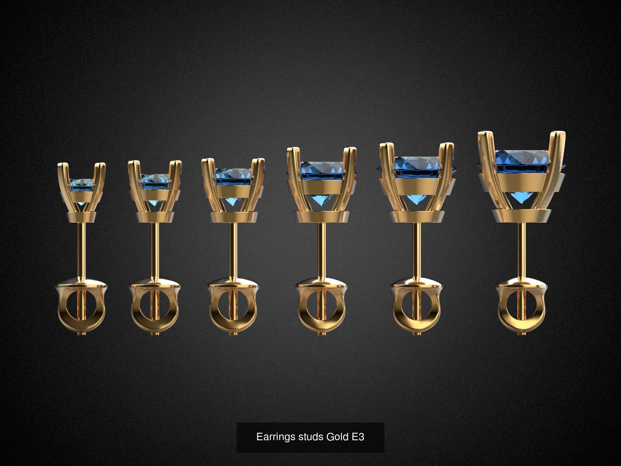 Pack of 10 Gold jewelry earring 3d printable collection | CGTrader