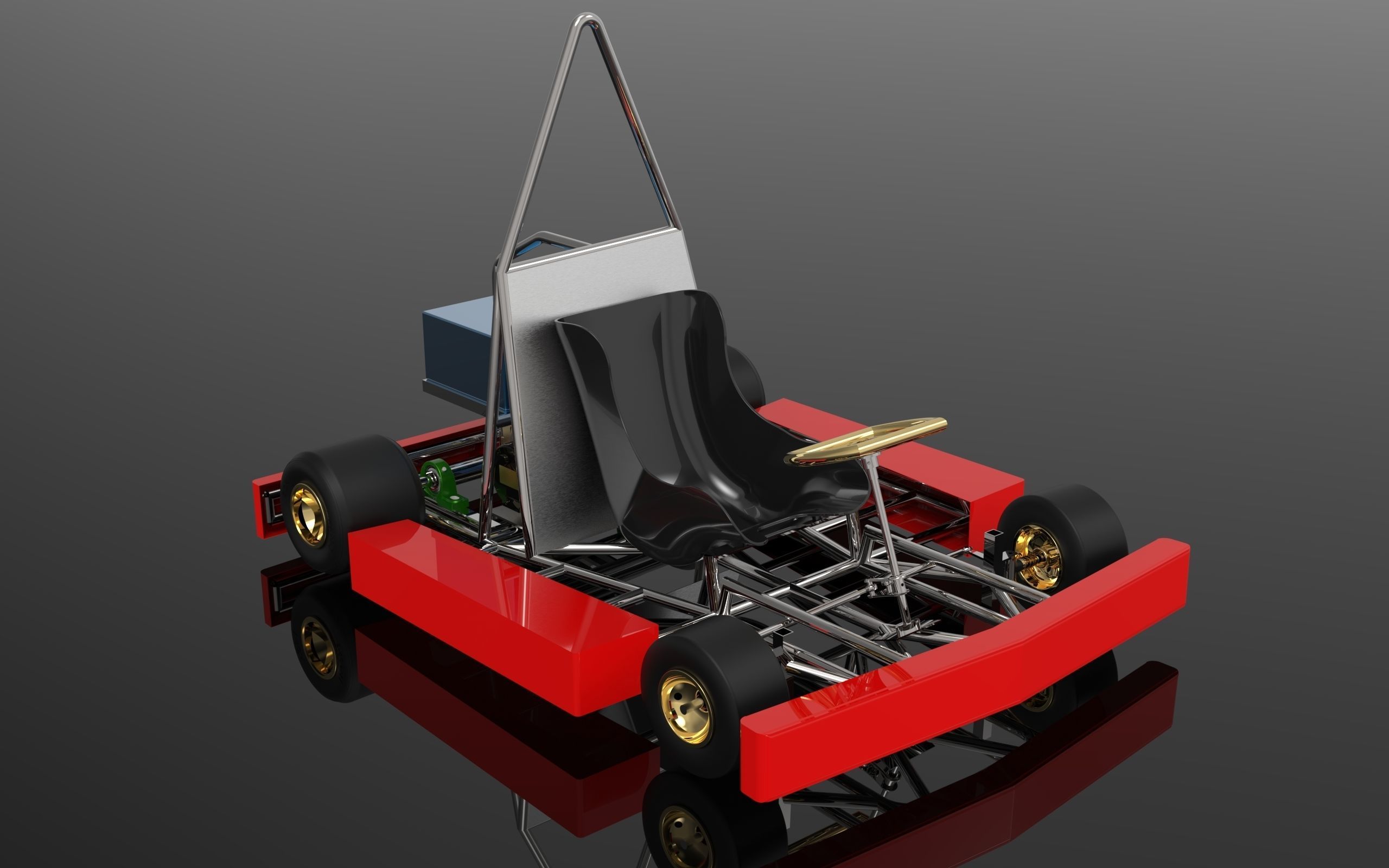 Electric Go Kart 3D model animated rigged | CGTrader