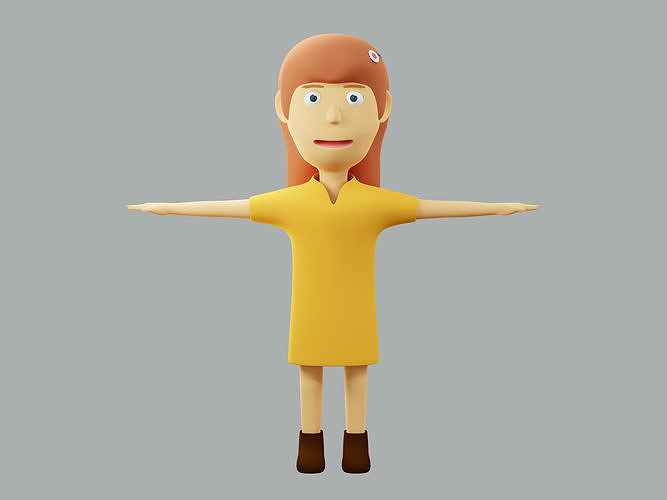 The big head kid Low-poly character 3D model | CGTrader