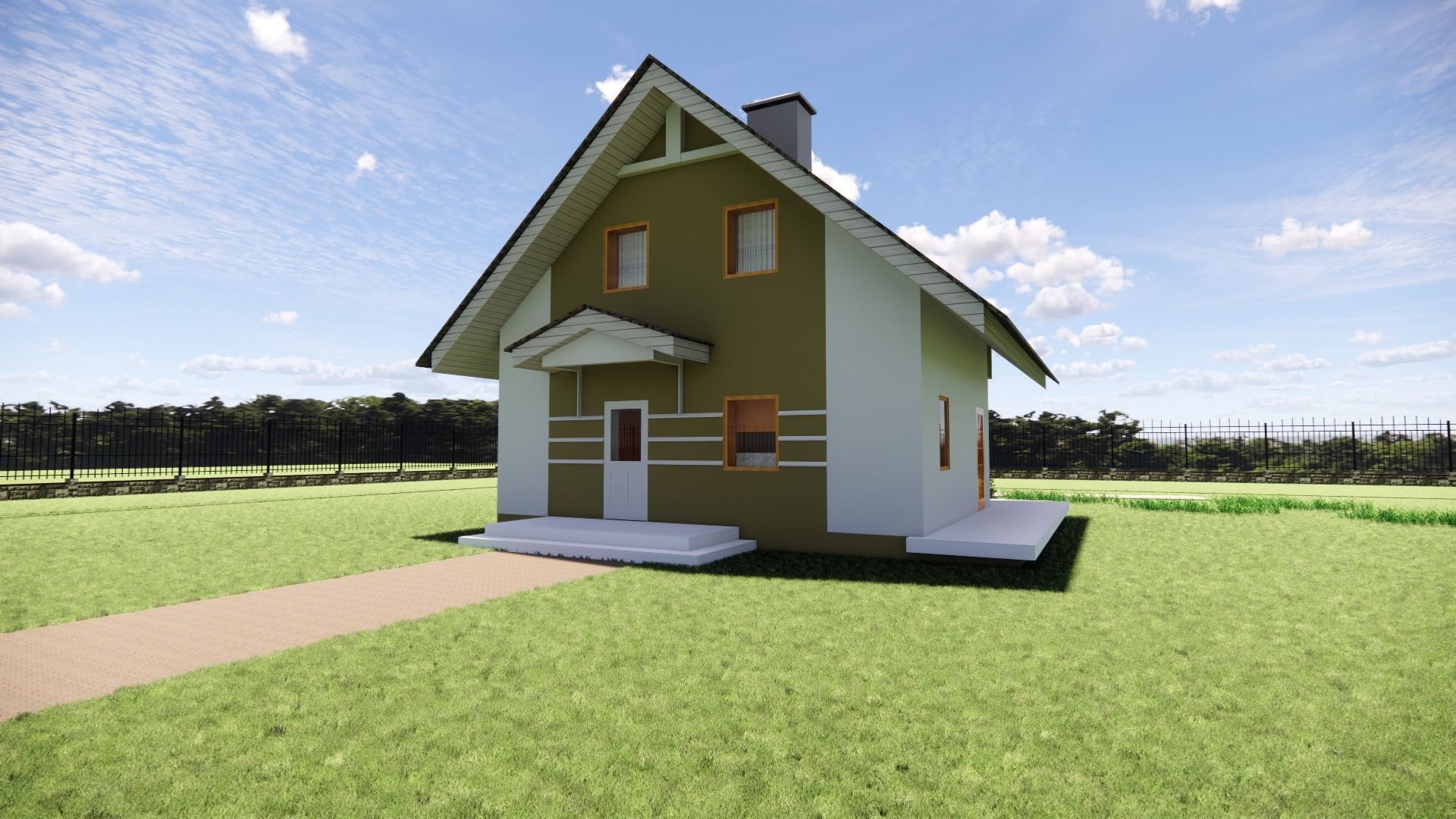 Revit project in forest free 3D model | CGTrader