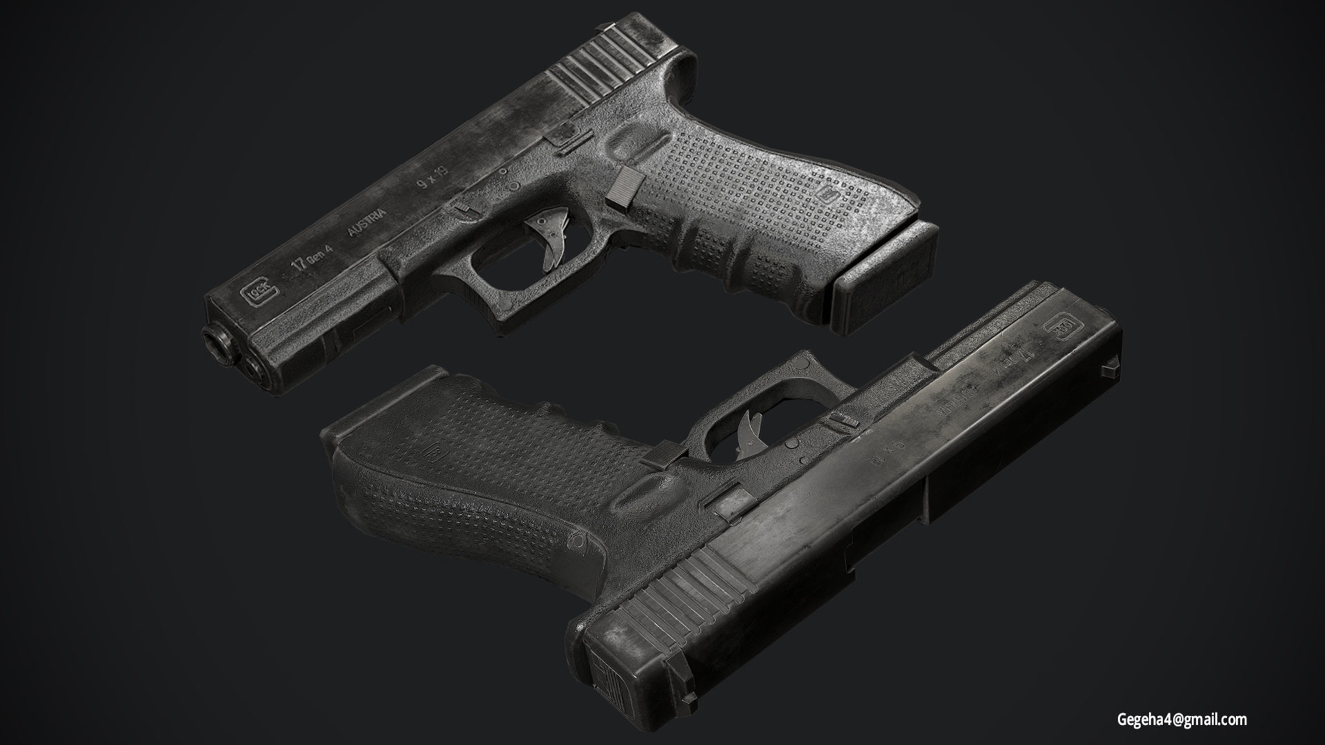 3D model glock 17 With Flux Defence FlashMag VR / AR / low-poly | CGTrader
