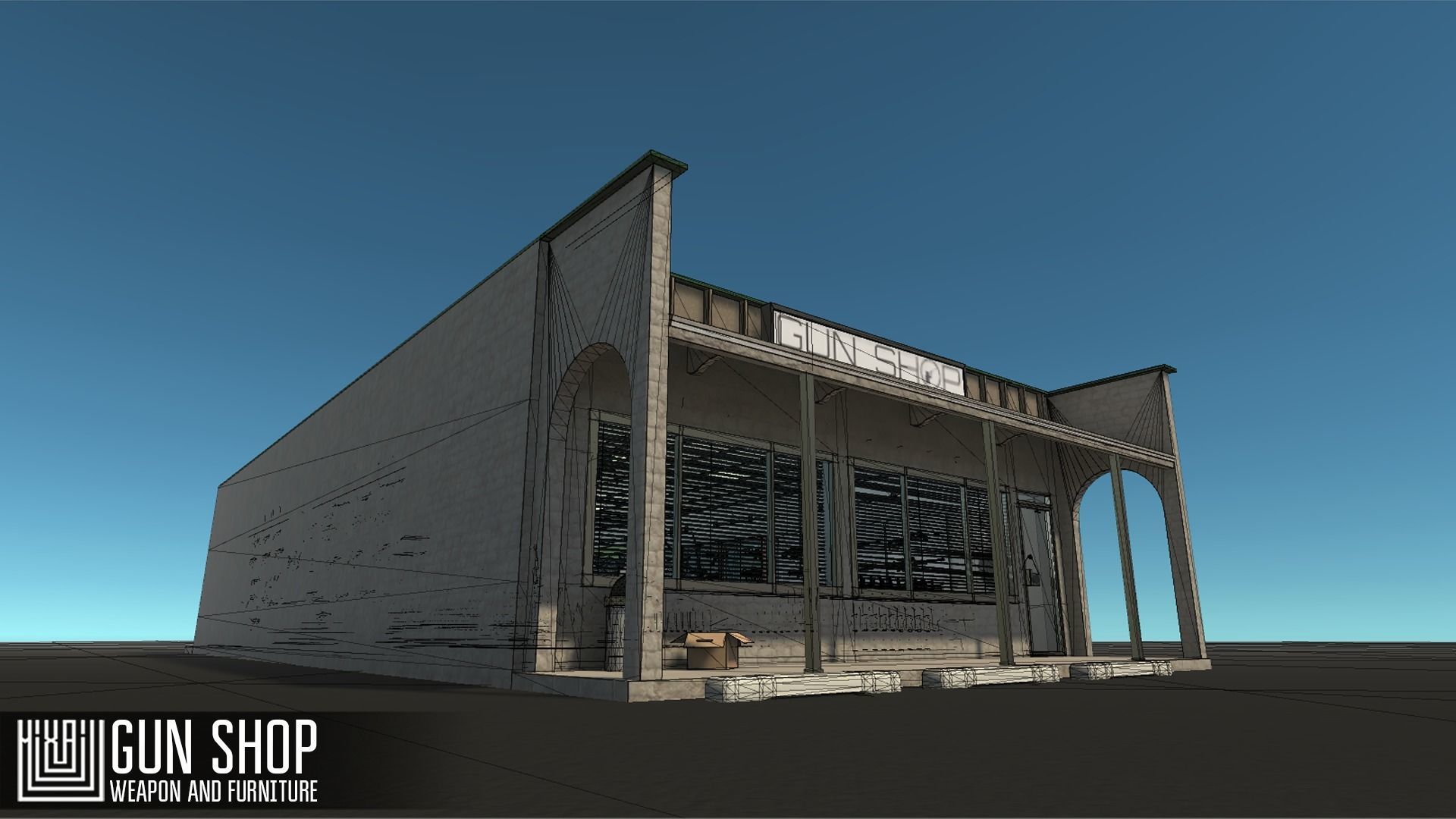 3D model Gun Shop - weapon and furniture VR / AR / low-poly | CGTrader
