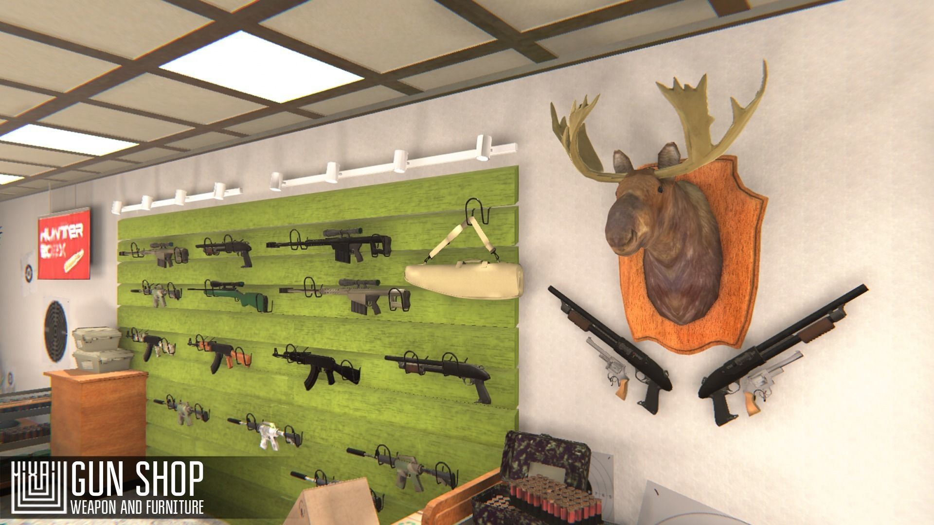 3D model Gun Shop - weapon and furniture VR / AR / low-poly | CGTrader