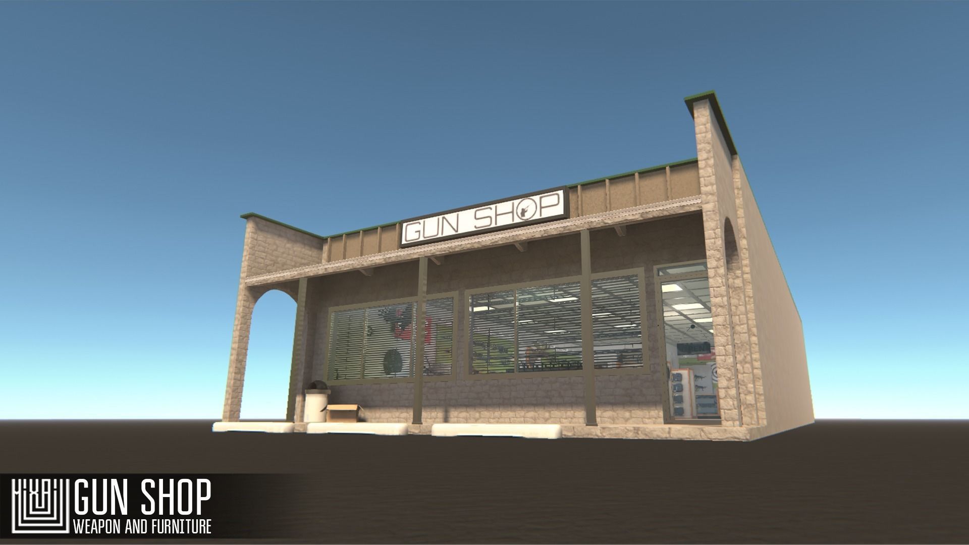 3D model Gun Shop - weapon and furniture VR / AR / low-poly | CGTrader