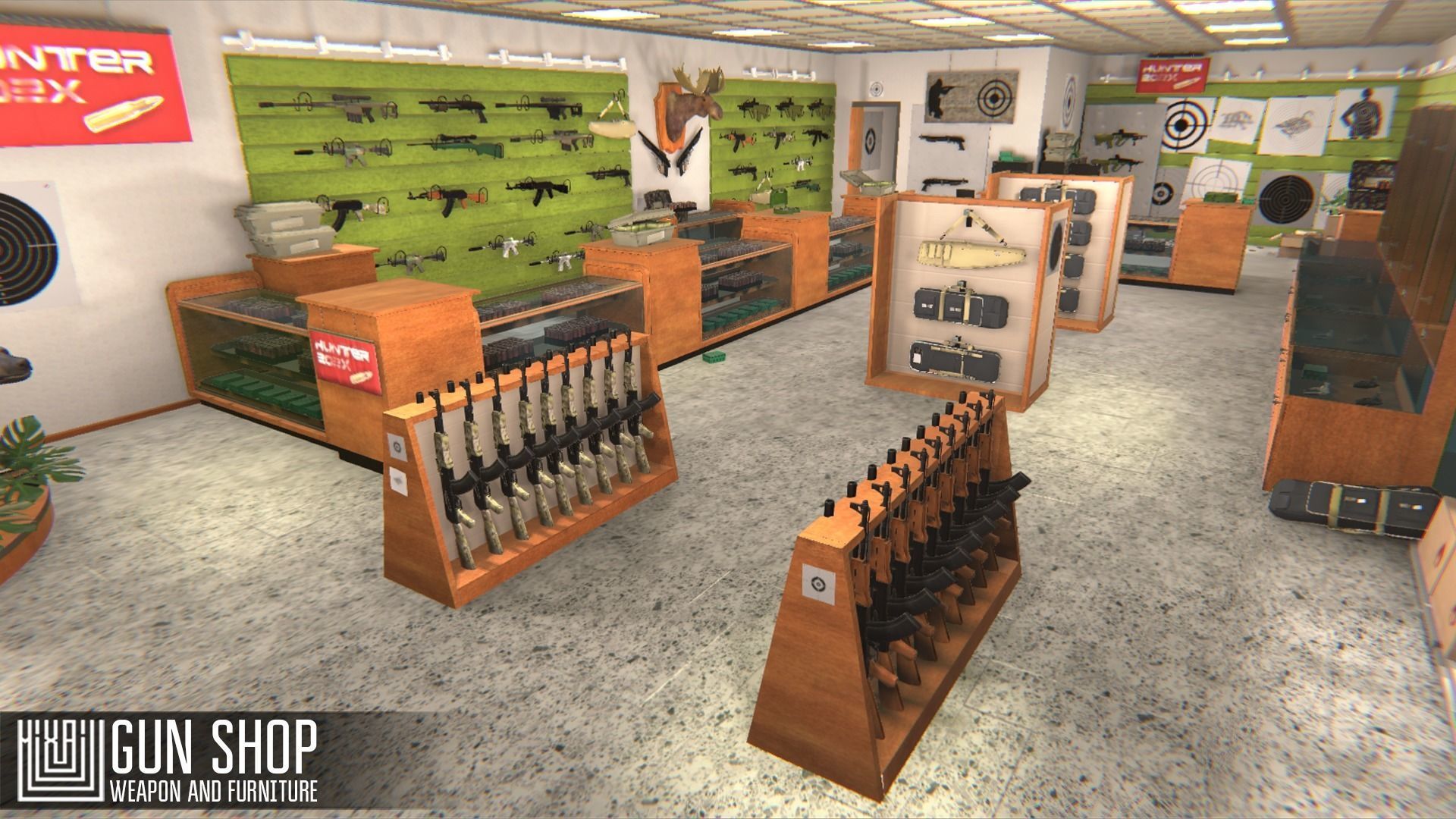 3D model Gun Shop - weapon and furniture VR / AR / low-poly | CGTrader