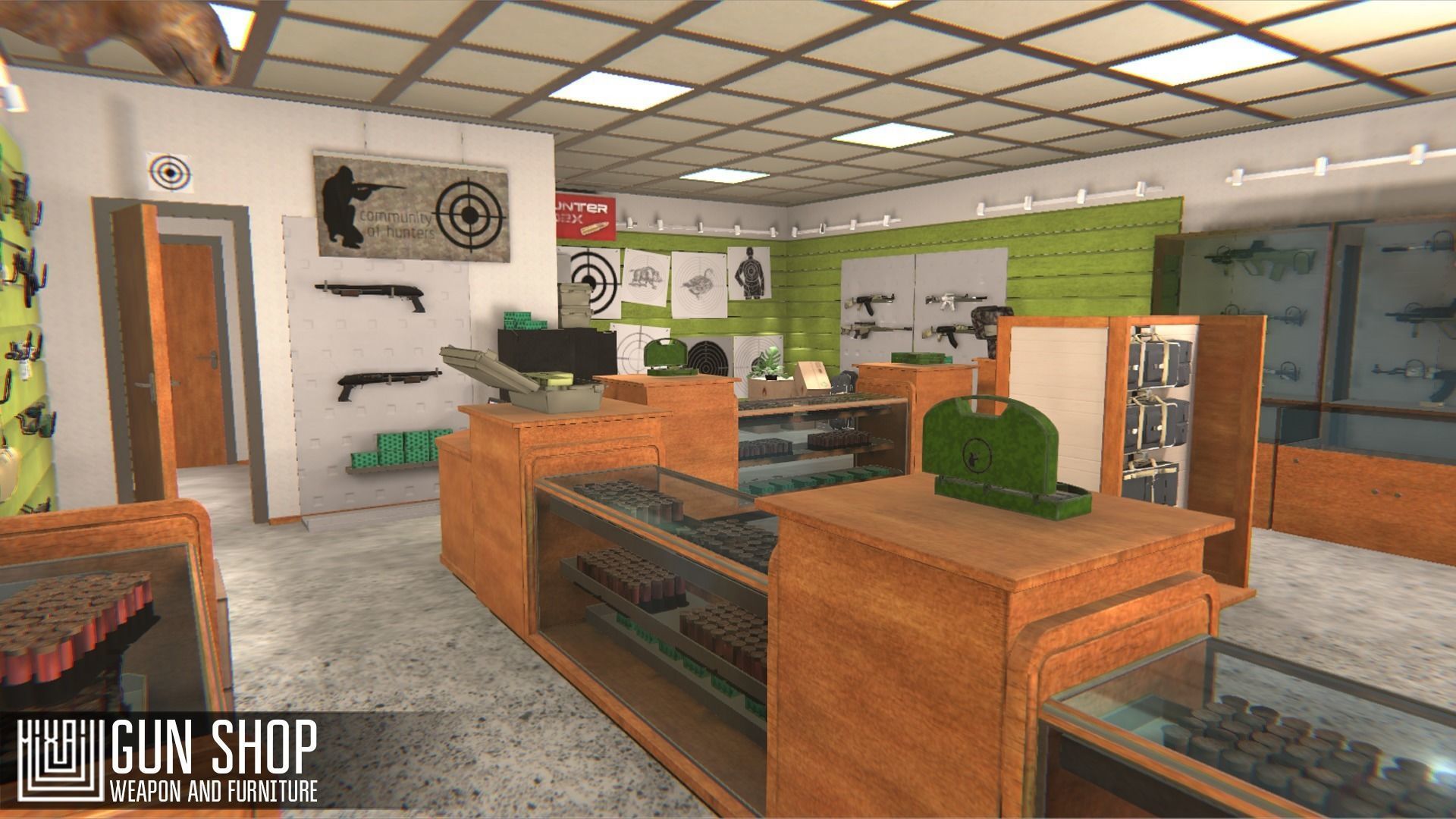 3D model Gun Shop - weapon and furniture VR / AR / low-poly | CGTrader