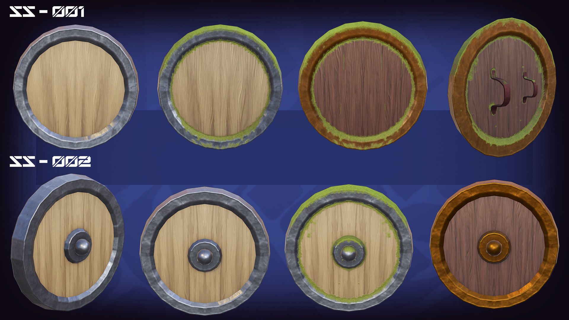 3D model Stylized Shields PBR Asset Pack VR / AR / low-poly | CGTrader