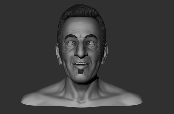 Bruce Springsteen bust 3d model 3D model | CGTrader