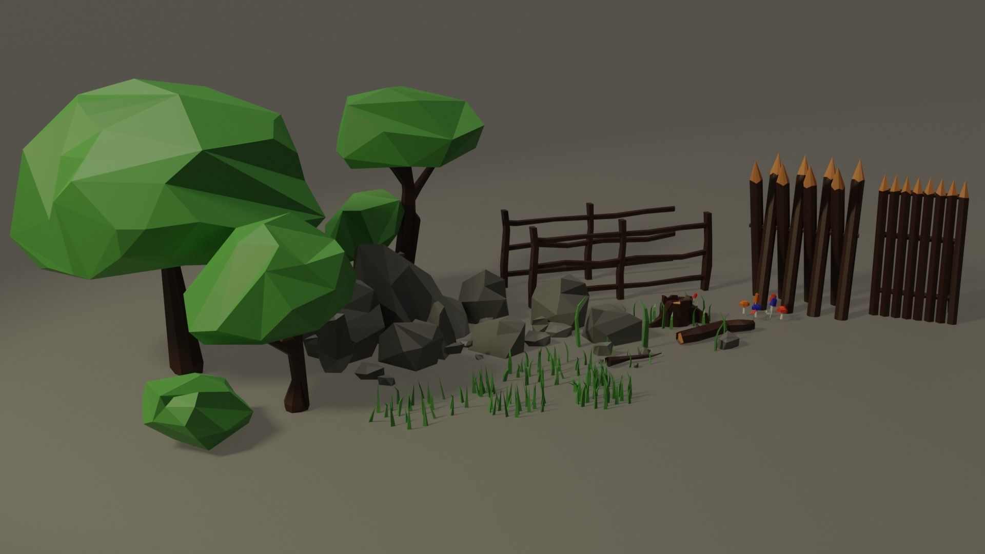 90 Low Poly Models Pack Game Ready free VR / AR / low-poly 3D model ...