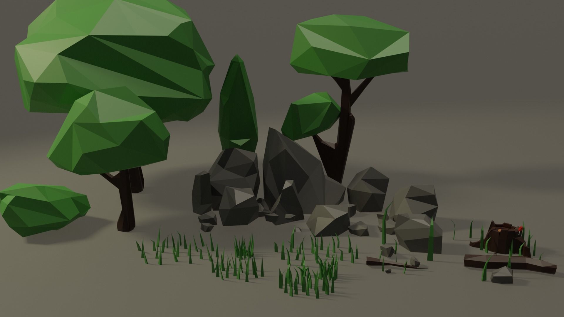 90 Low Poly Models Pack Game Ready free VR / AR / low-poly 3D model ...