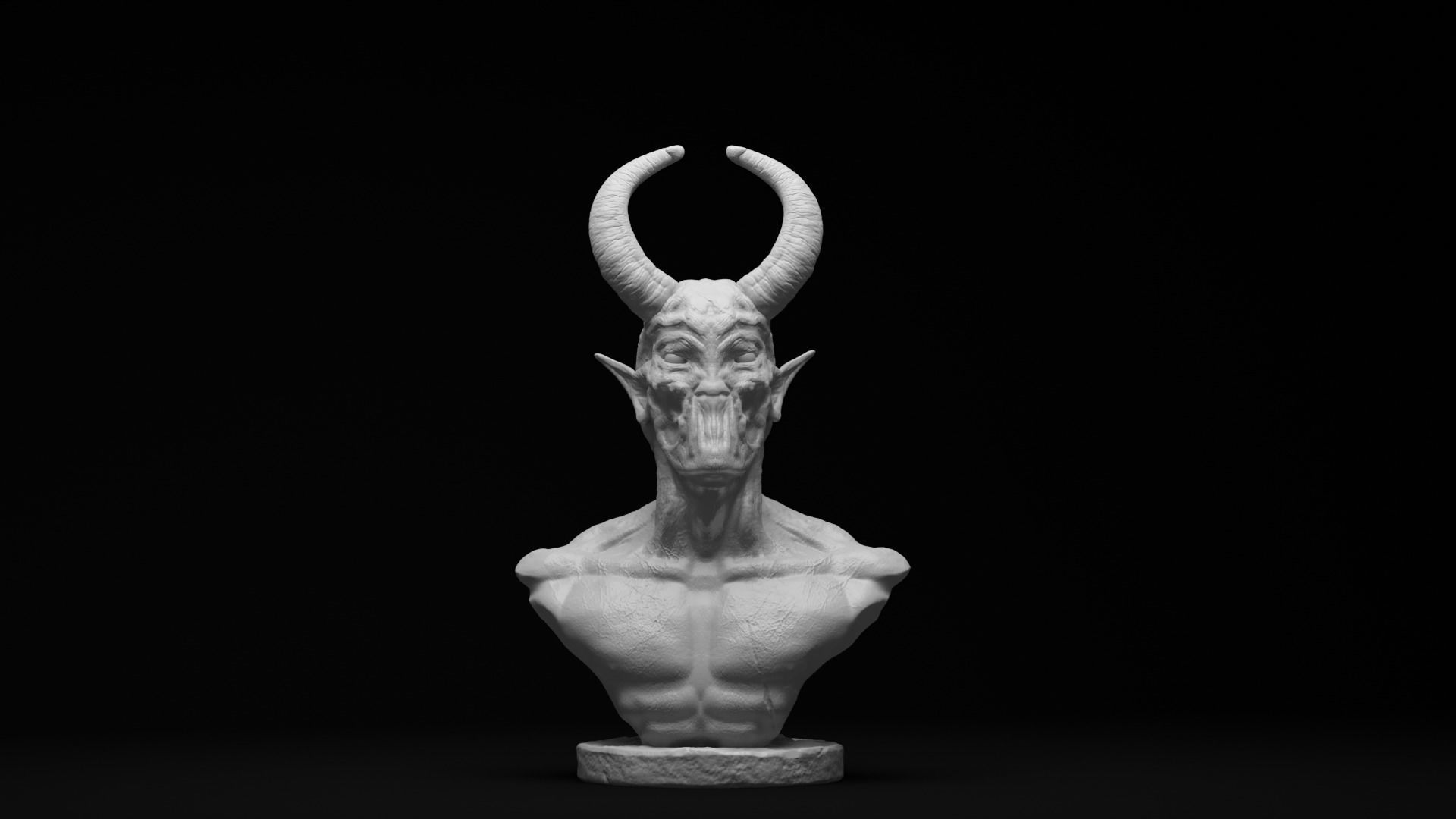 Demon bust with horns free 3D model 3D printable | CGTrader