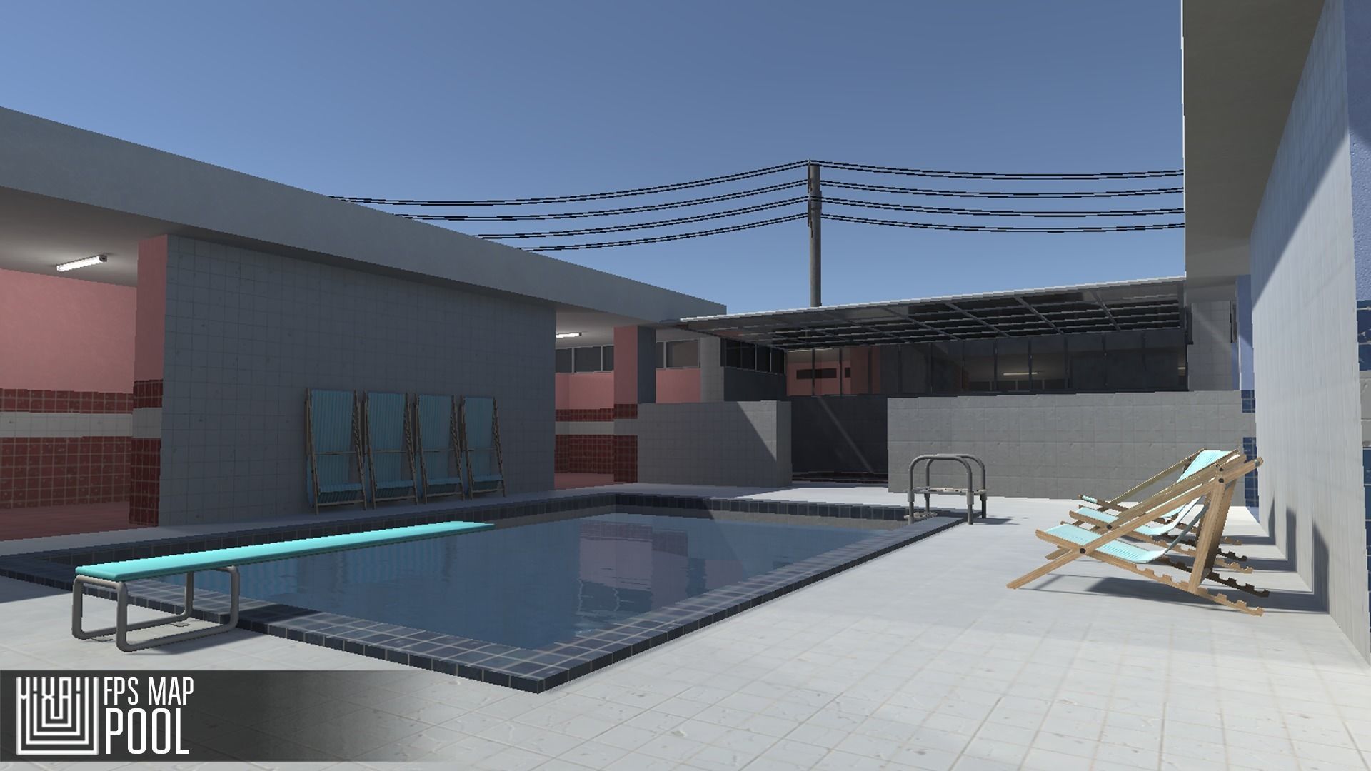 3D model FPS map - pool VR / AR / low-poly | CGTrader