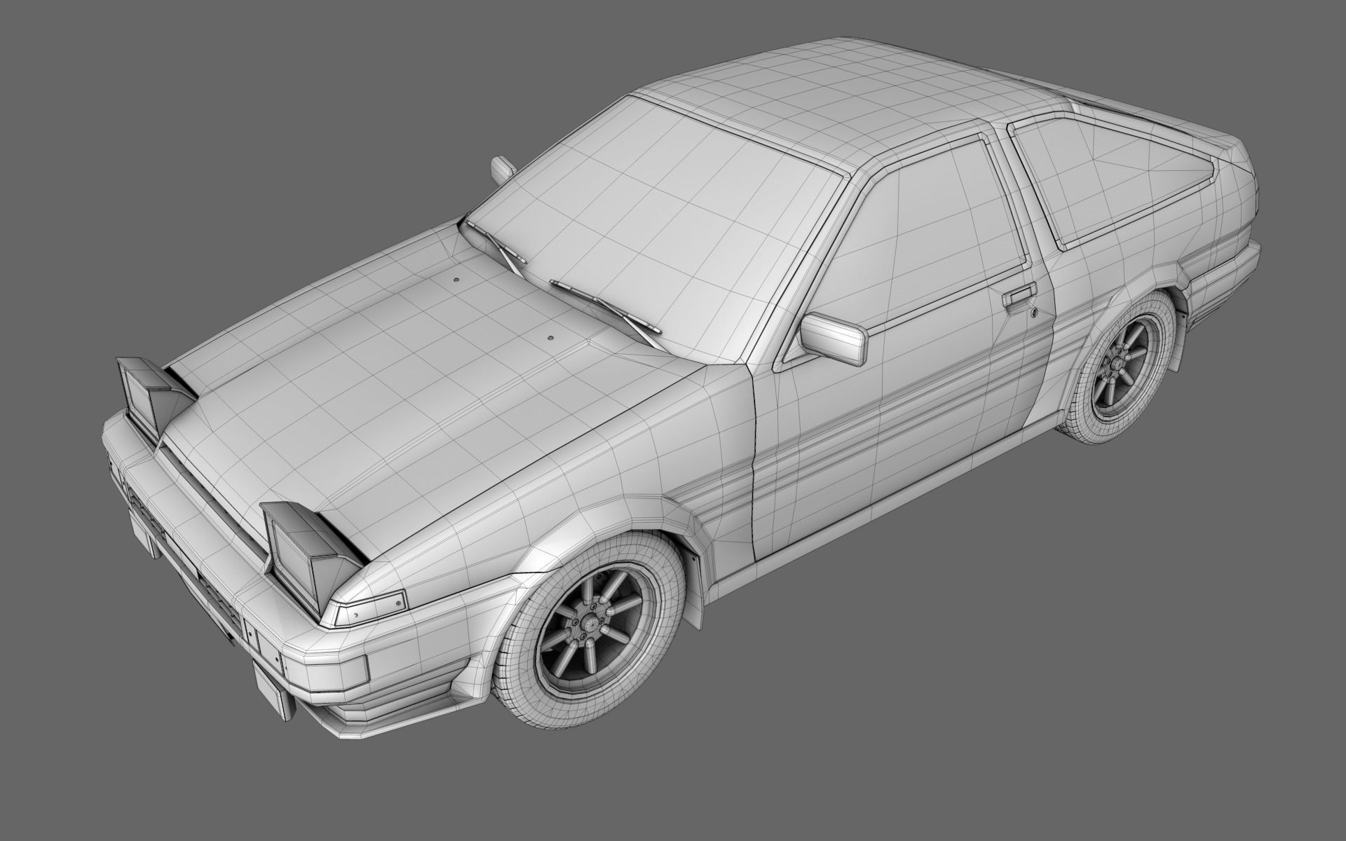 Toyota AE86 3D model rigged FBX
