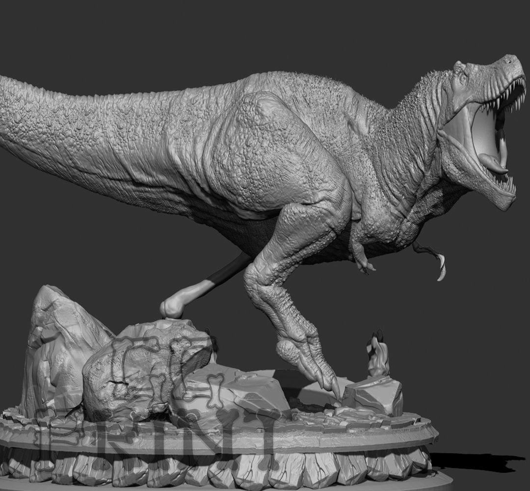 T-REX half bone 3D model 3D printable | CGTrader