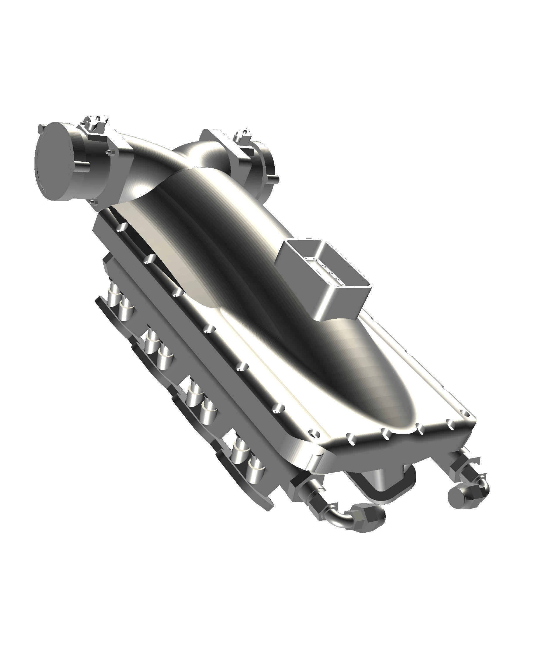 Pro Mod V8 Twin Turbo Intake Manifold Hemi BBC SBC 3D model 3D ...