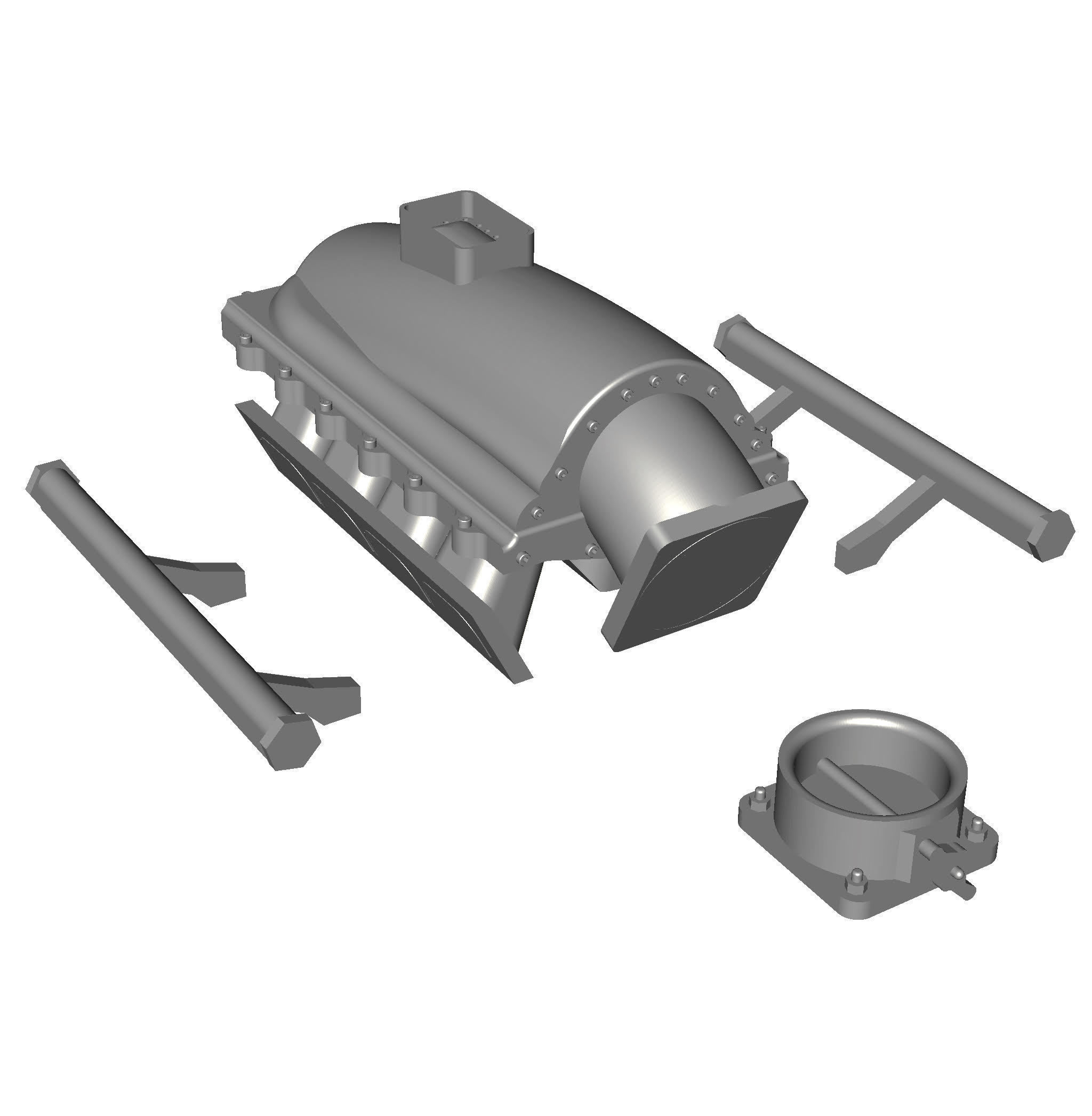 Pro Mod V8 Procharger Turbo Intake Manifold Hemi BBC SBC 3D model 3D ...