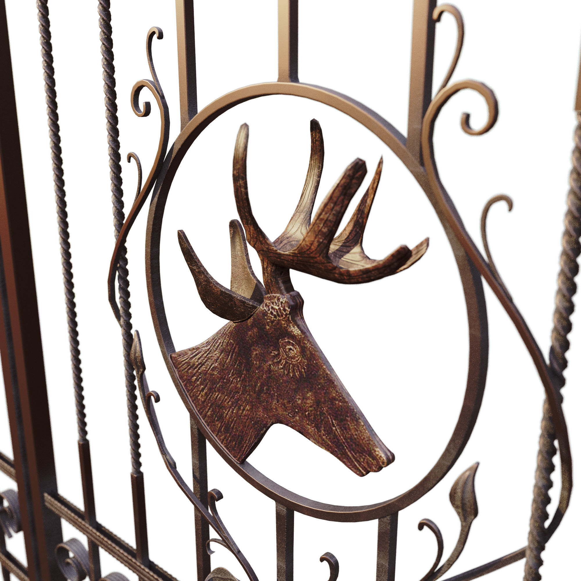 Deer Iron Gates driveway 3D model | CGTrader
