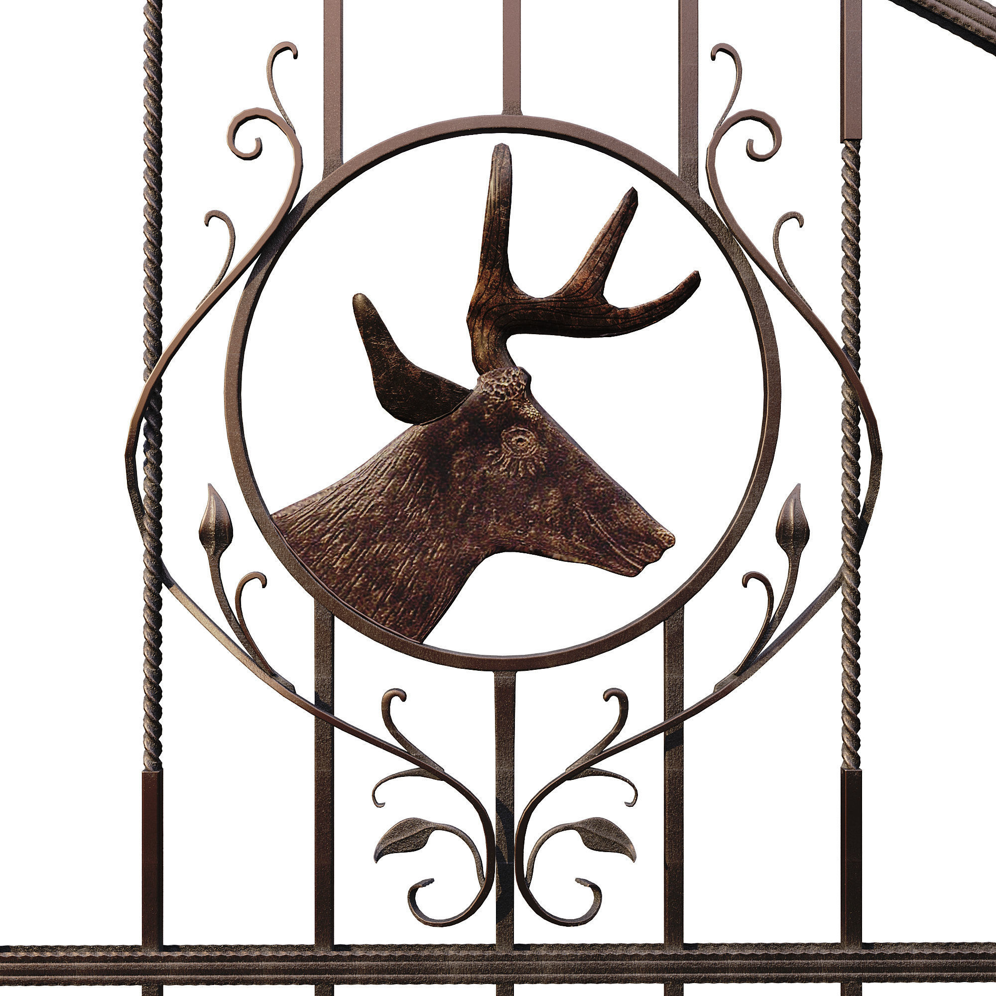Deer Iron Gates driveway 3D model | CGTrader