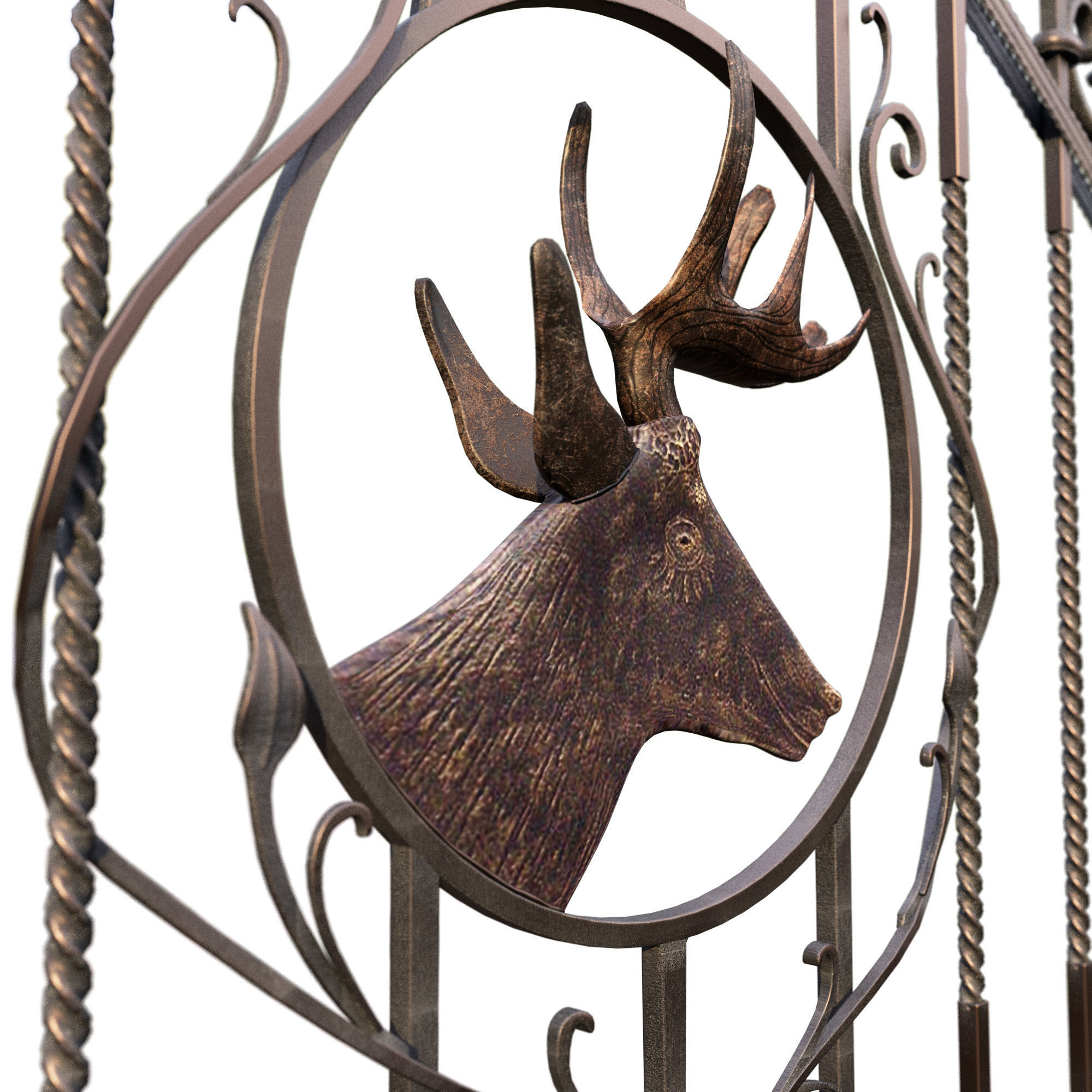 Deer Iron Gates driveway 3D model | CGTrader