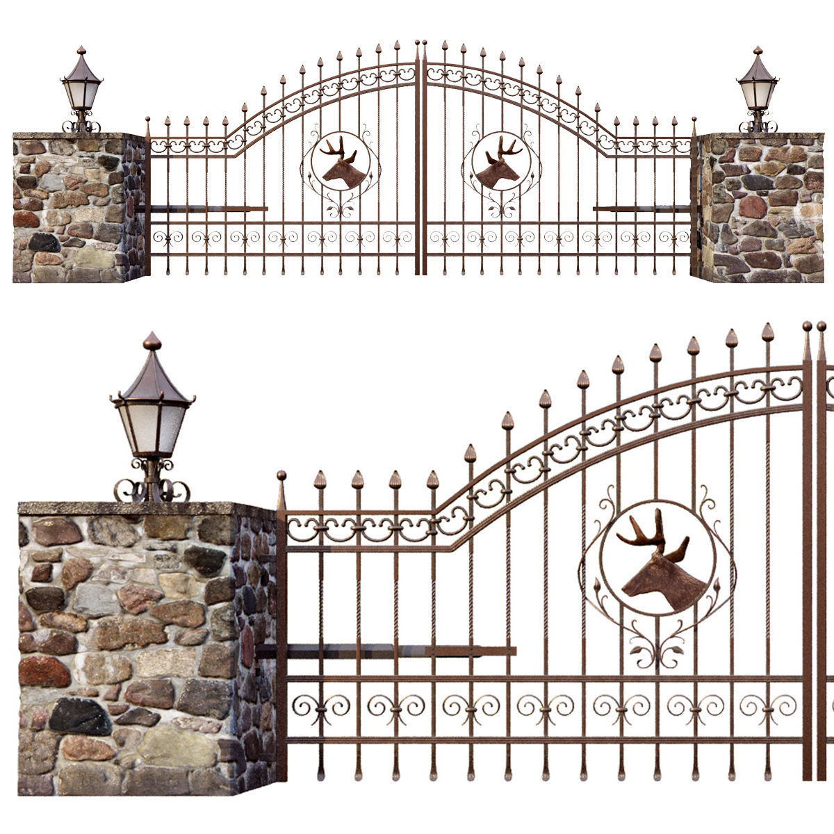 Deer Iron Gates driveway 3D model | CGTrader