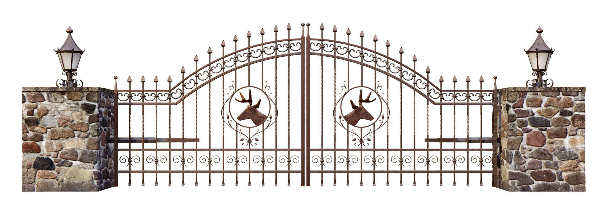 Deer Iron Gates driveway 3D model | CGTrader