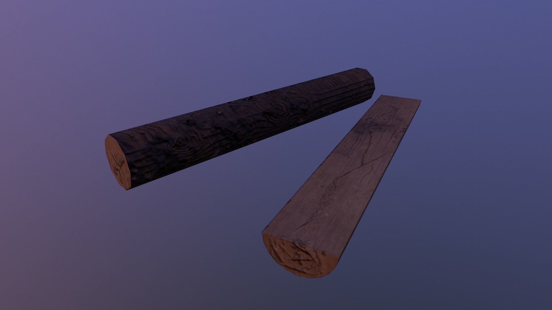 Stump pair of wooden sticks free VR / AR / low-poly 3D model | CGTrader