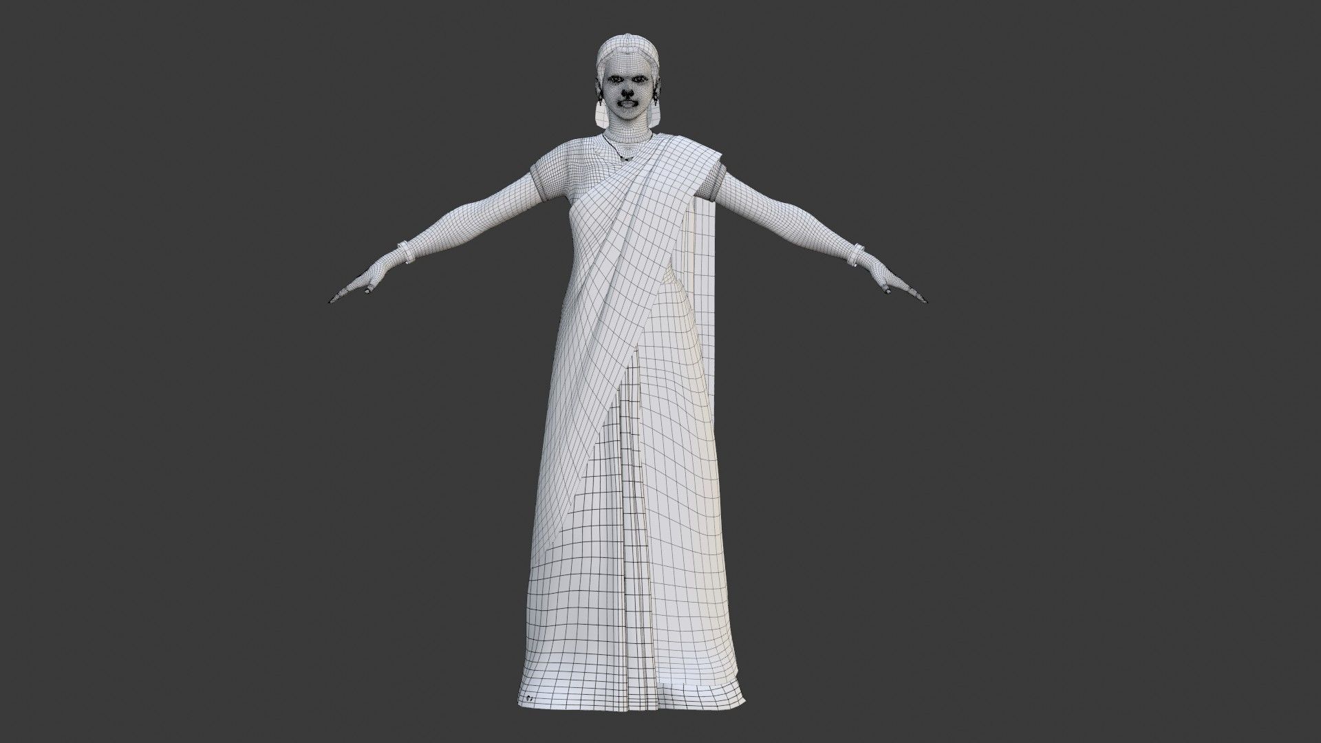 Indian Woman Satakshi 3D model rigged | CGTrader