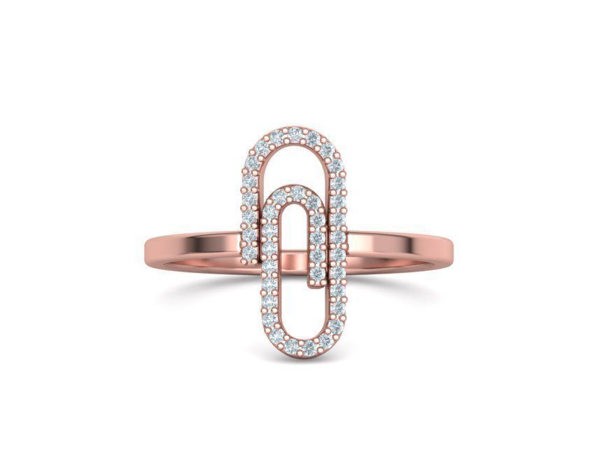 Paper Clip Diamond Ring Own design printable 3dmodel 3D model 3D ...
