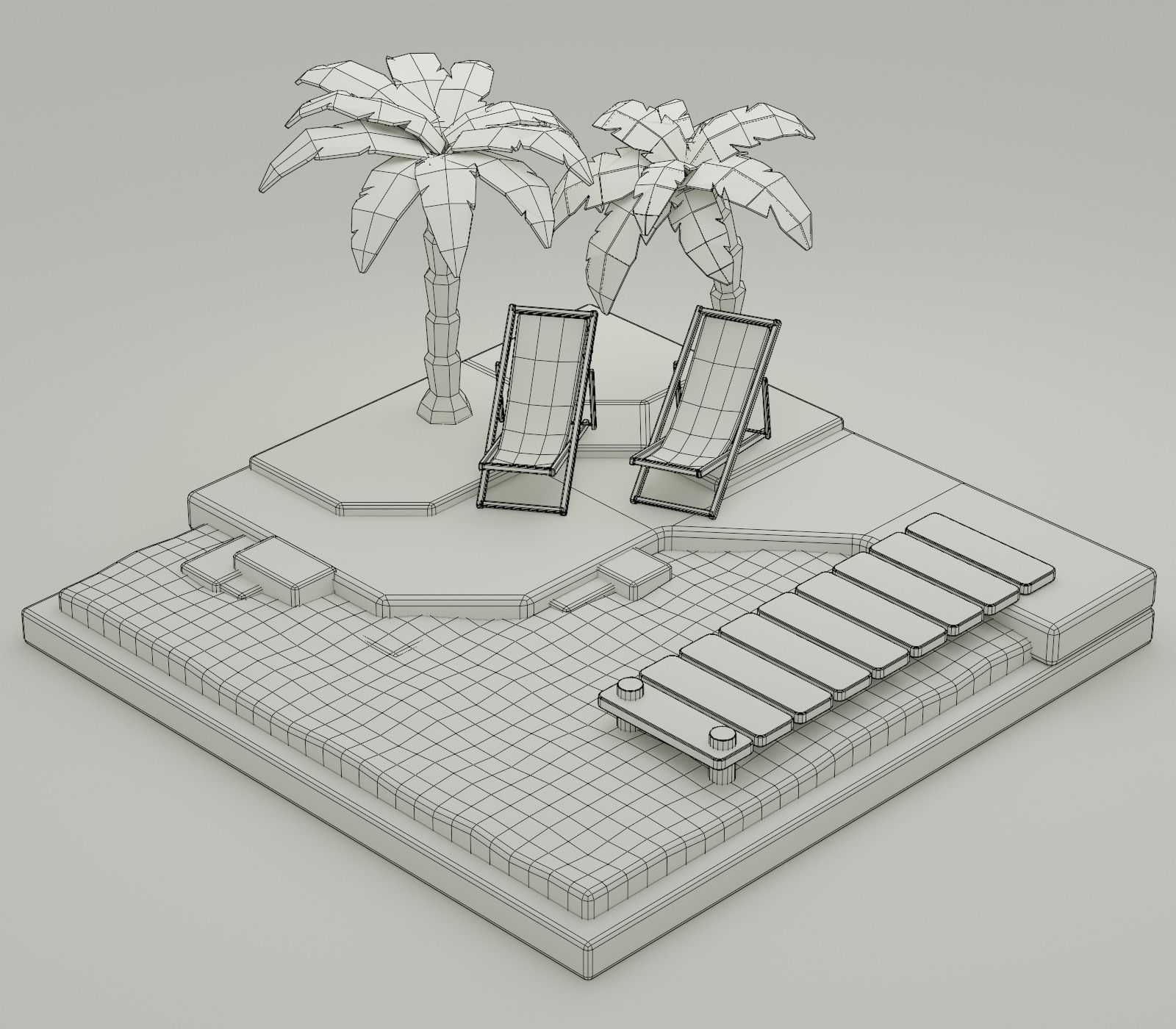Isometric Beach free 3D model | CGTrader