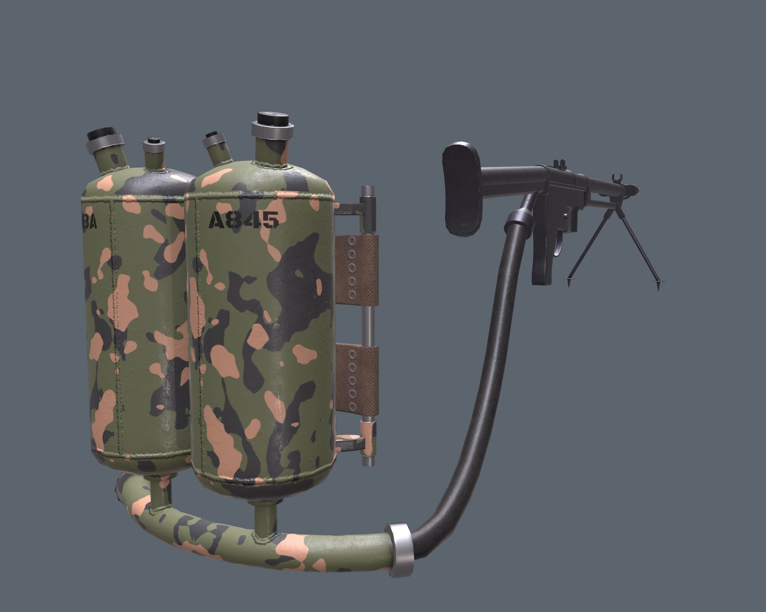 3D model Type-02C Chinese Flamethrower VR / AR / low-poly | CGTrader