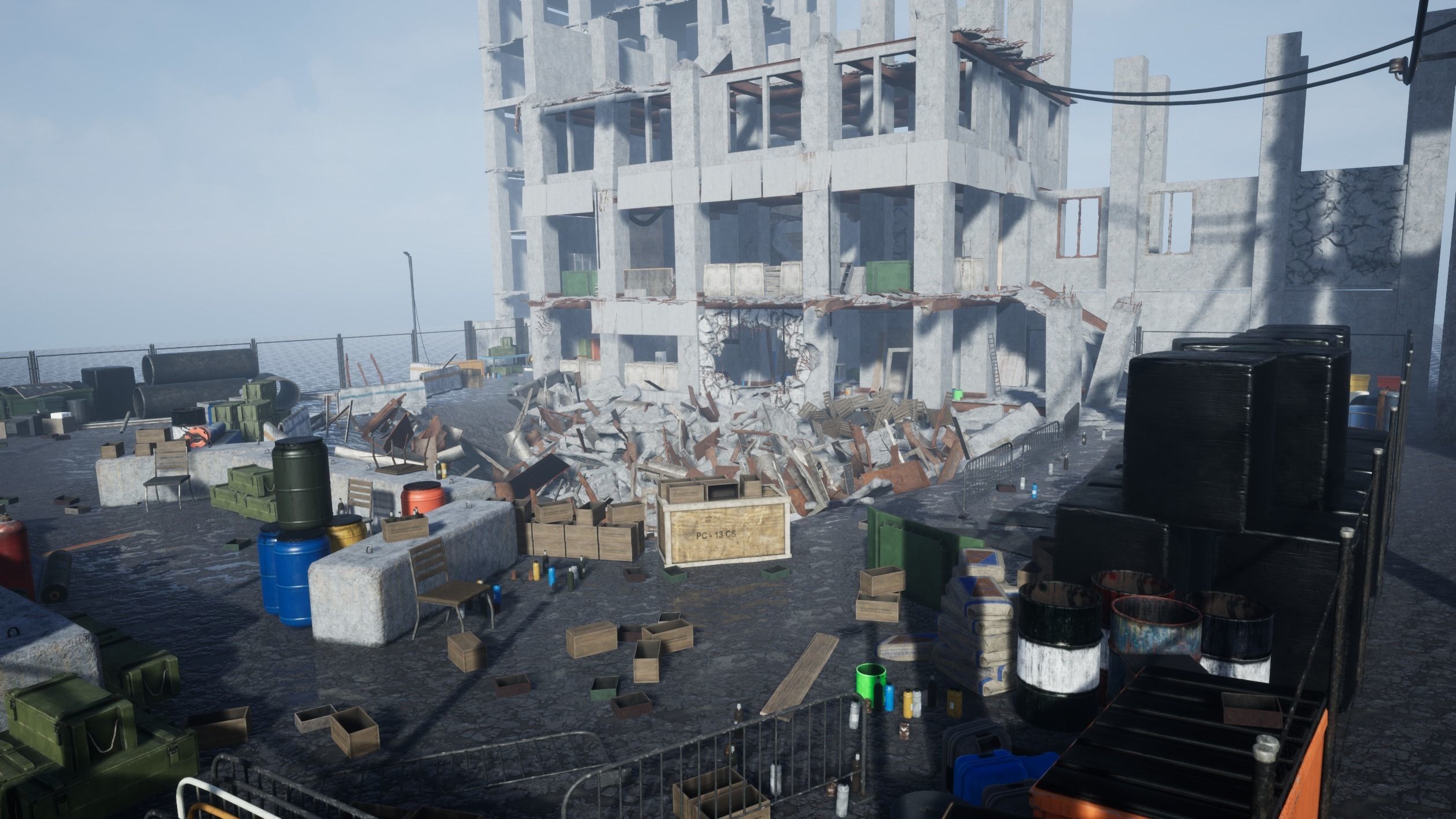 3D model Destroyed building Kit VR / AR / low-poly | CGTrader