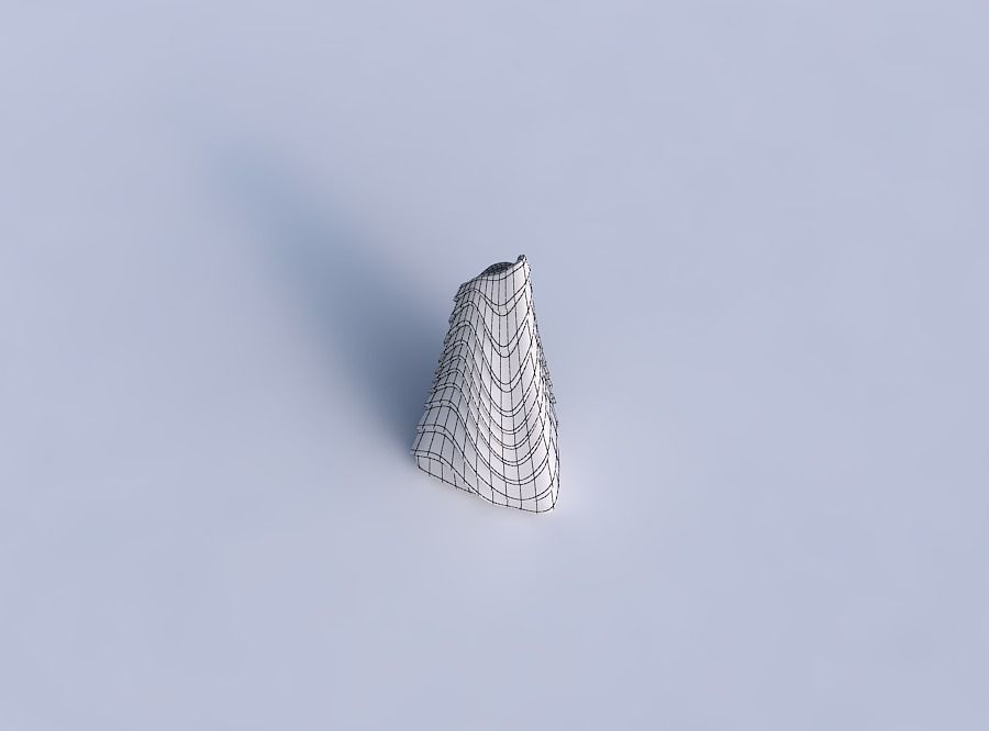 Vase puffy tipped triangle with horizontal wavy inverted layers 3D ...