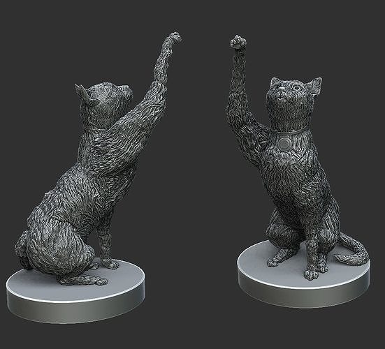 cat 3d model pair of statues 3D model 3D printable | CGTrader