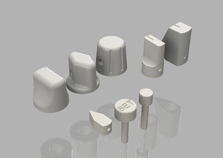 Airbus A320 WXR TCAS and CHRONO Knobs 3D model 3D printable | CGTrader