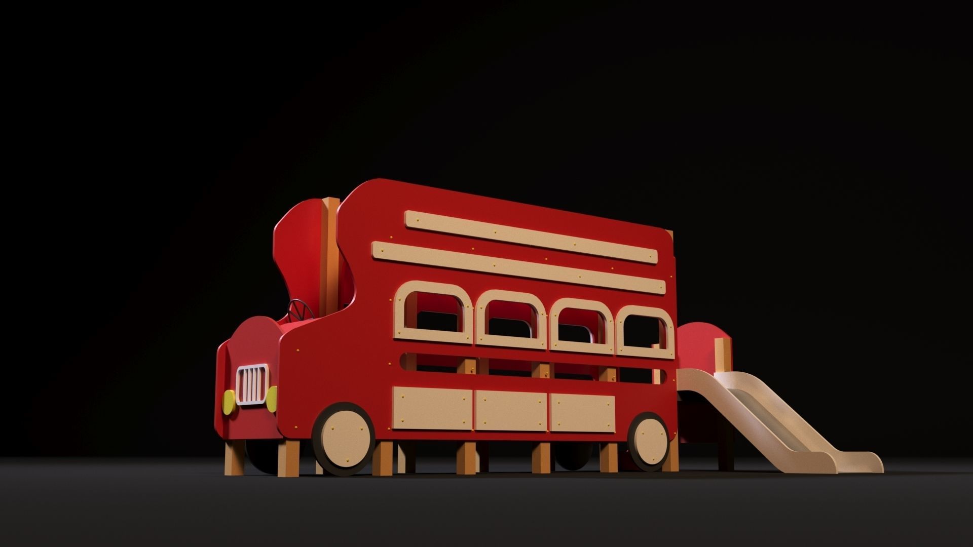Playground bus 3D model | CGTrader