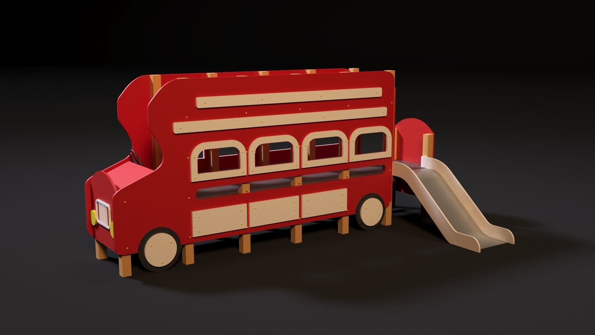 Playground bus 3D model | CGTrader